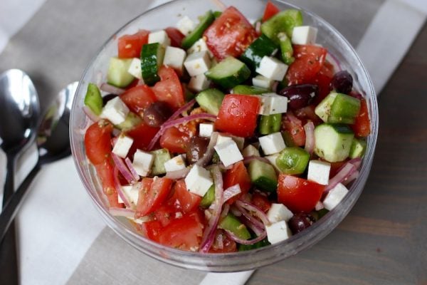 Simple Greek Salad - Stephanie Kay Nutrition