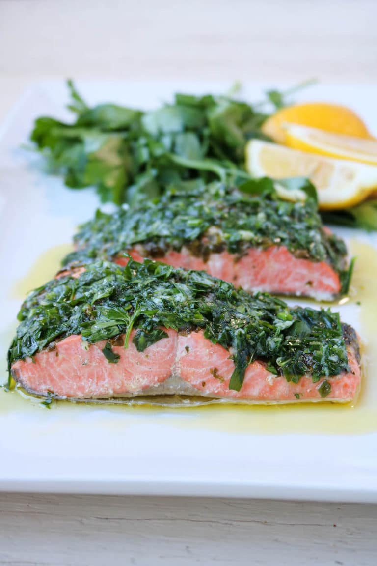Slow-Roasted Salmon with Fresh Herbs - Stephanie Kay Nutrition