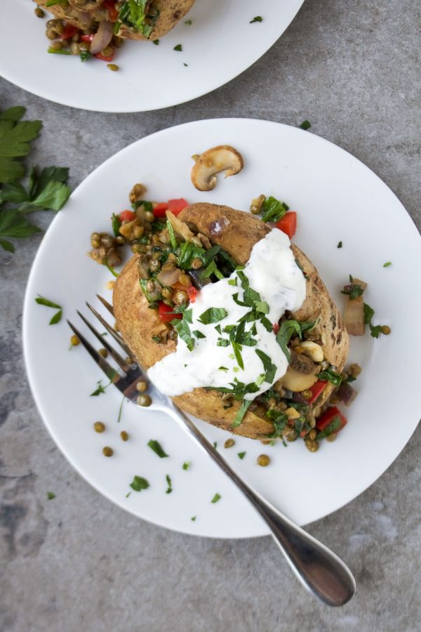 Vegetarian Stuffed Baked Potatoes - Stephanie Kay