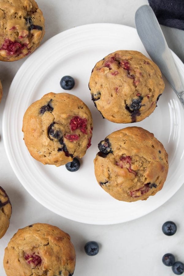 Mixed Berry Muffins (with Yogurt!) - Stephanie Kay Nutrition
