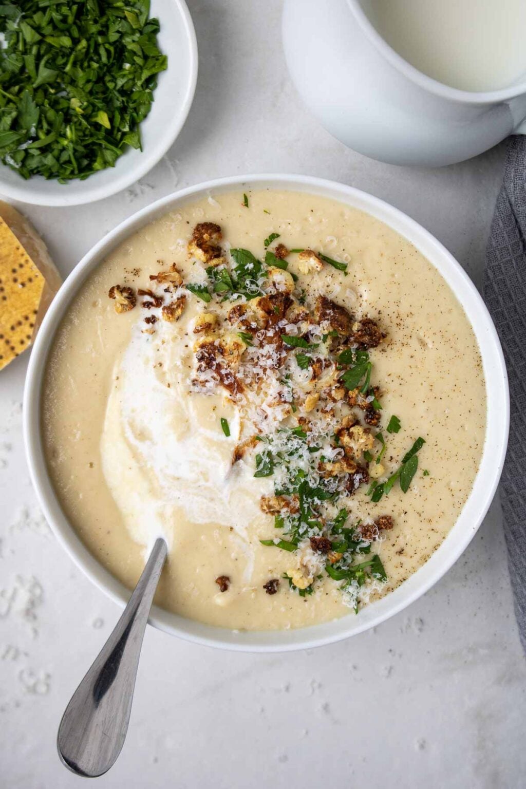 Roasted Cauliflower Soup Recipe - Stephanie Kay Nutrition
