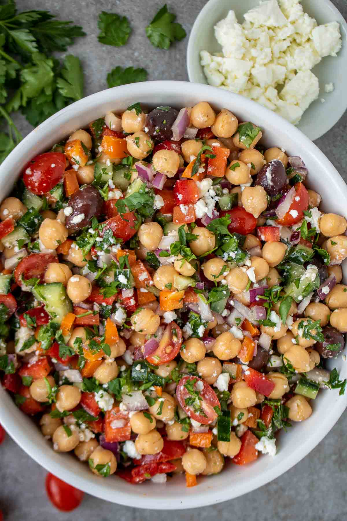 Easy Mediterranean Chickpea Salad Stephanie Kay Nutrition