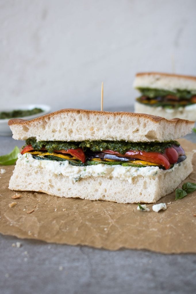 Grilled Vegetable and Ricotta Sandwich - Stephanie Kay Nutrition