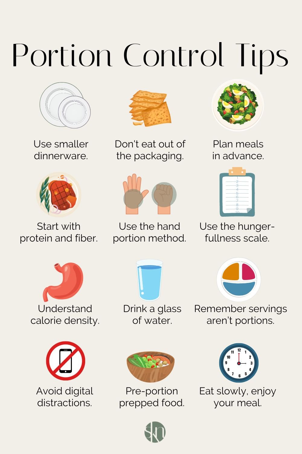 15 Portion Control Tips - Stephanie Kay Nutrition