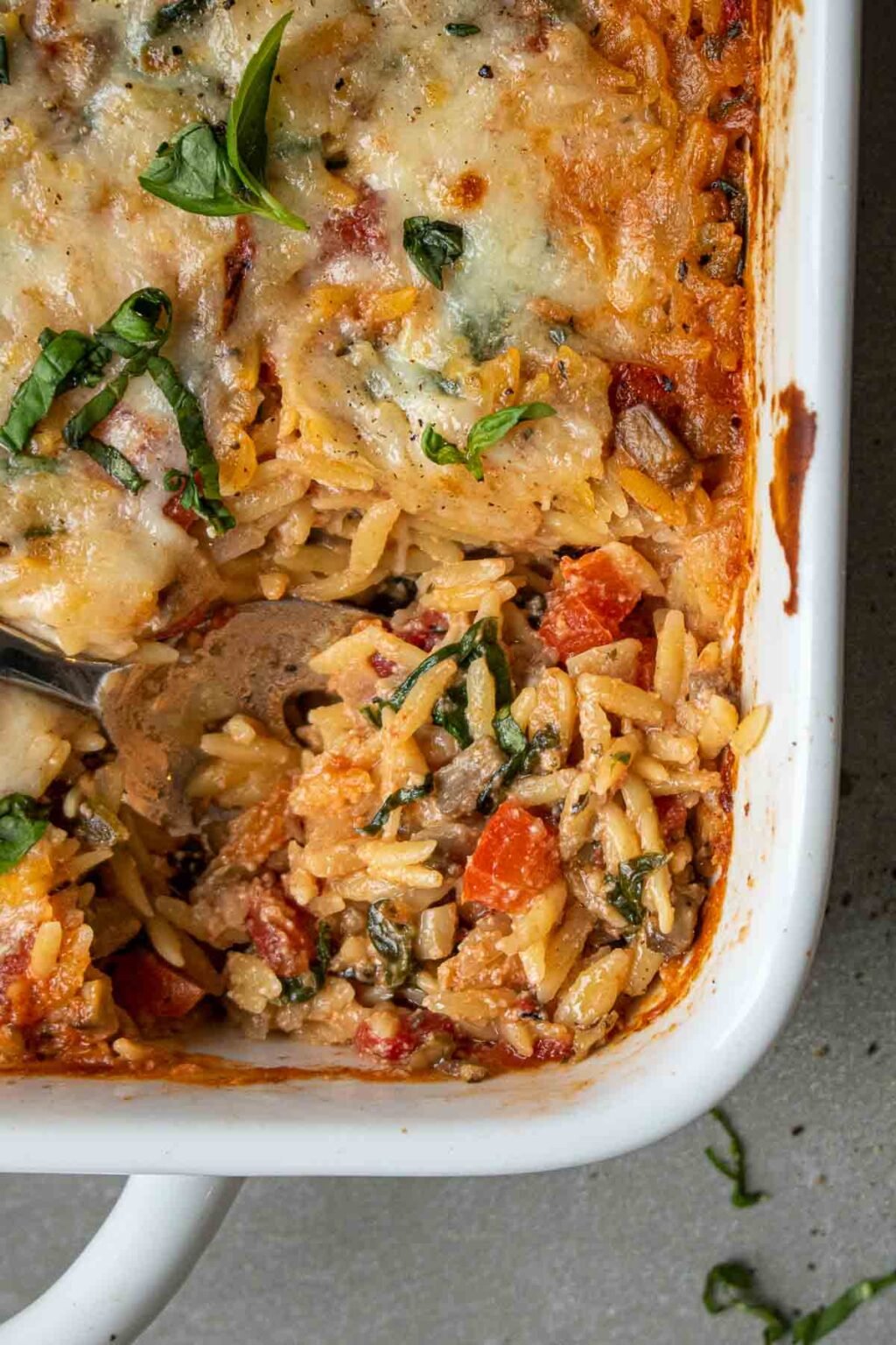 Vegetable and Ricotta Baked Orzo - Stephanie Kay Nutrition