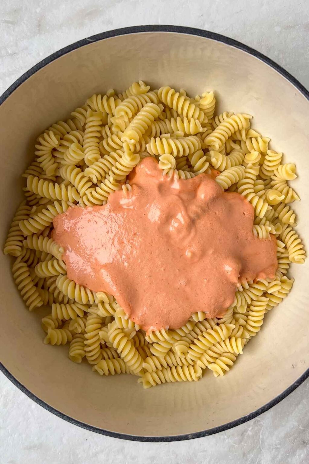 Tomato Cottage Cheese Pasta - Stephanie Kay Nutrition