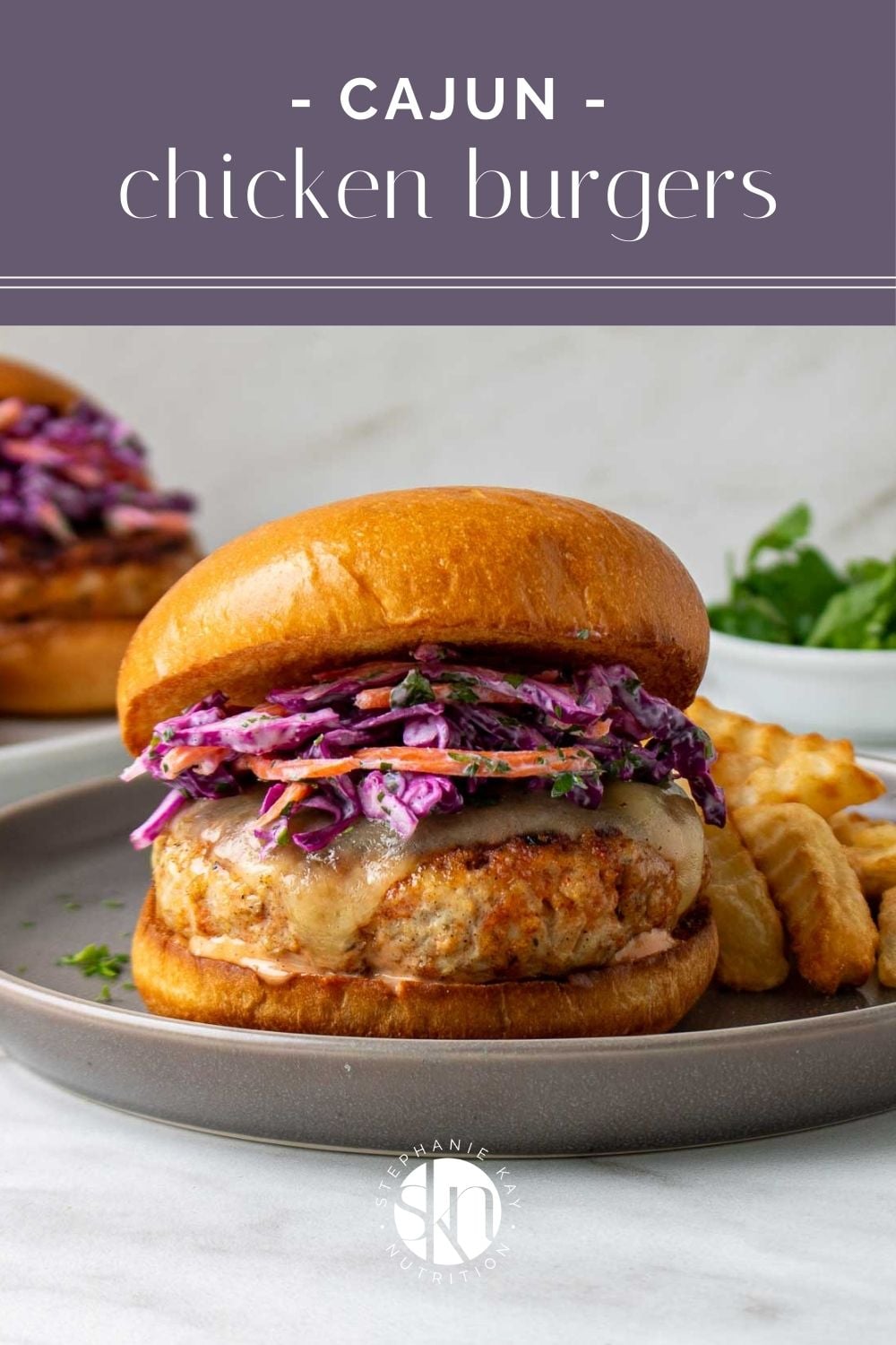Cajun Chicken Burgers - Stephanie Kay Nutrition