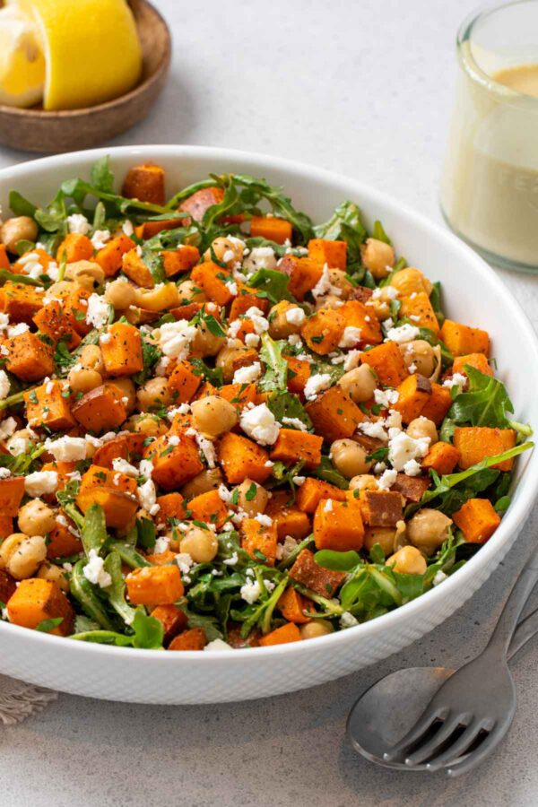 Roasted Sweet Potato and Chickpea Salad - Stephanie Kay Nutrition