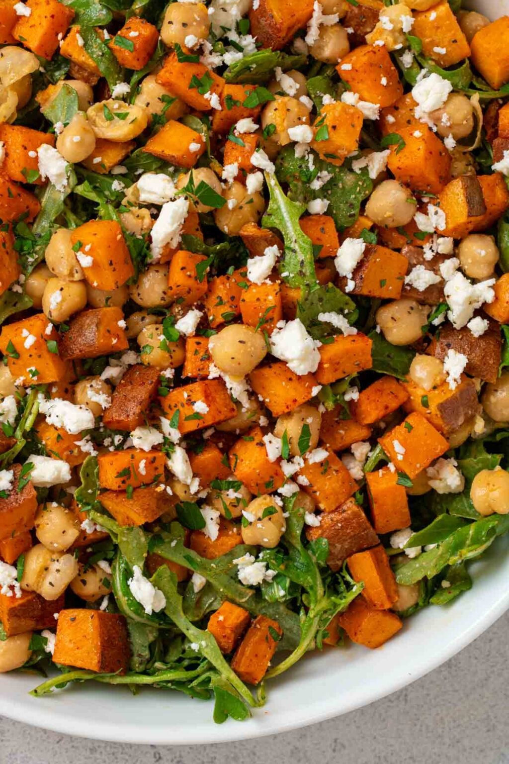 Roasted Sweet Potato and Chickpea Salad - Stephanie Kay Nutrition