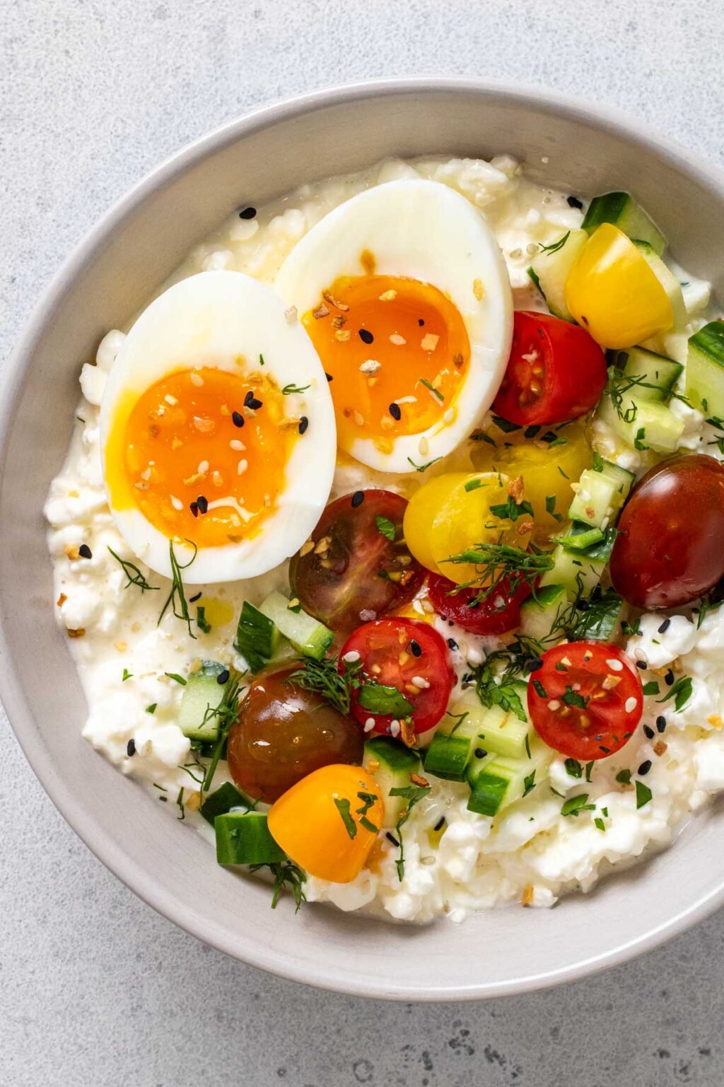 Savory Cottage Cheese Bowl - Stephanie Kay Nutrition