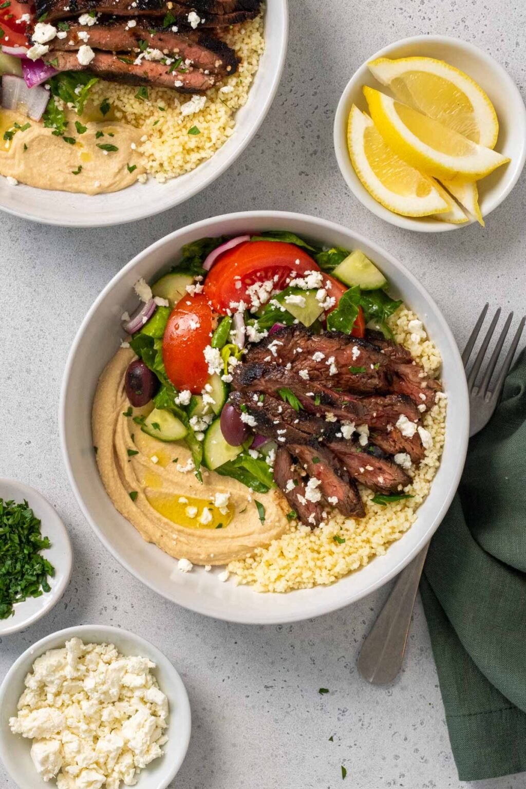 Mediterranean Steak Bowls - Stephanie Kay Nutrition
