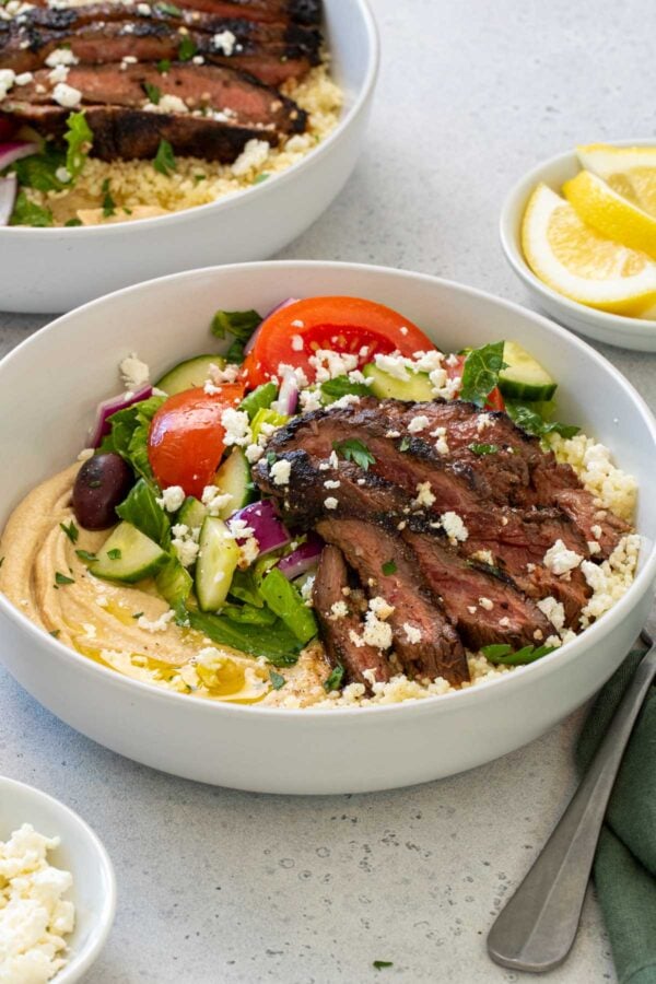 Mediterranean Steak Bowls - Stephanie Kay Nutrition