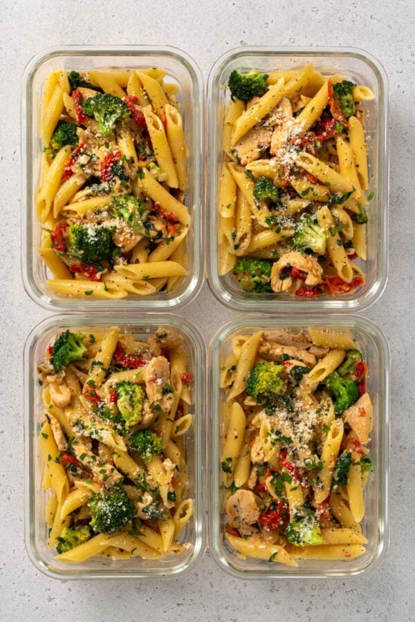 Chicken Pasta Meal Prep Bowls - Stephanie Kay Nutrition