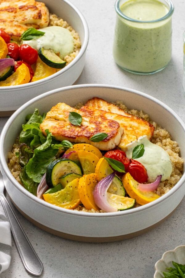 Sheet Pan Halloumi Bowls - Stephanie Kay Nutrition