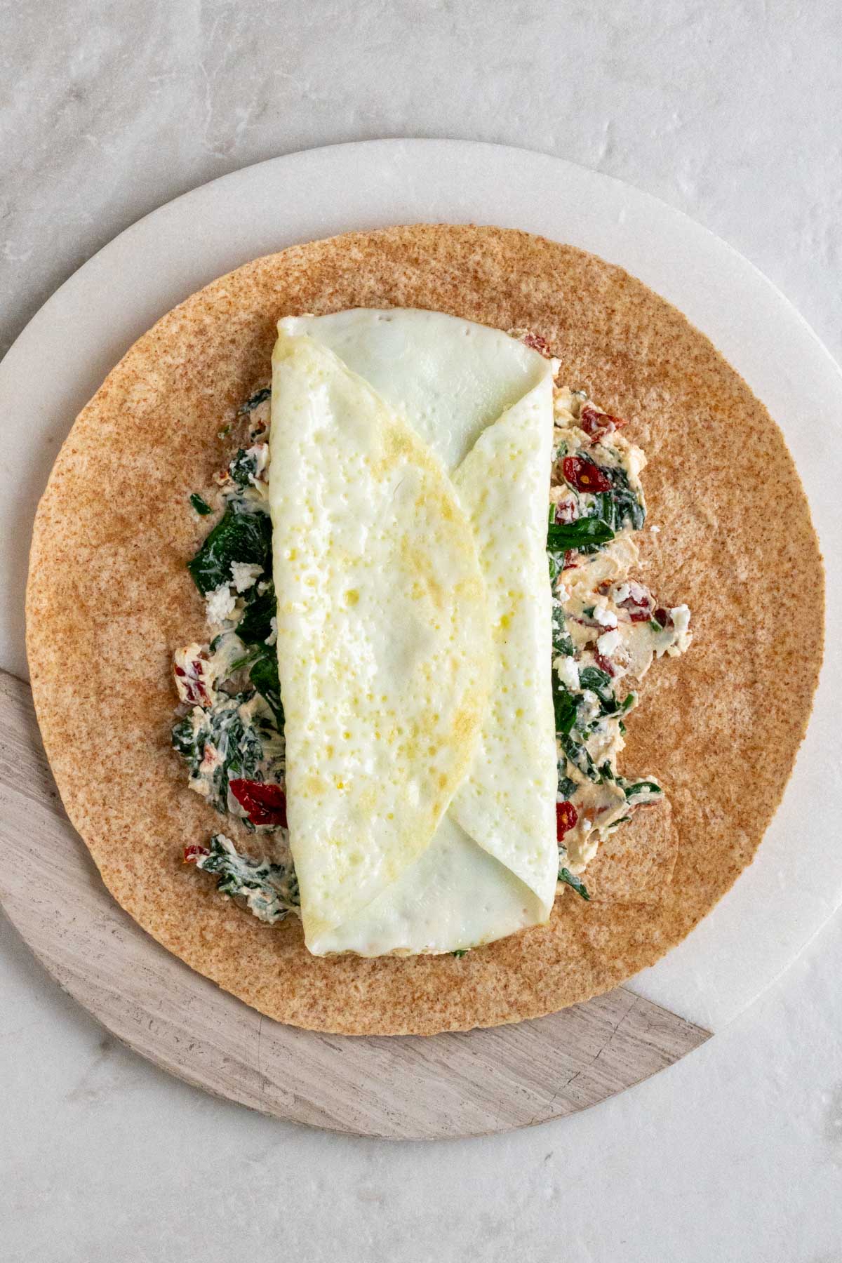 Spinach Feta Egg White Wrap - Stephanie Kay Nutrition