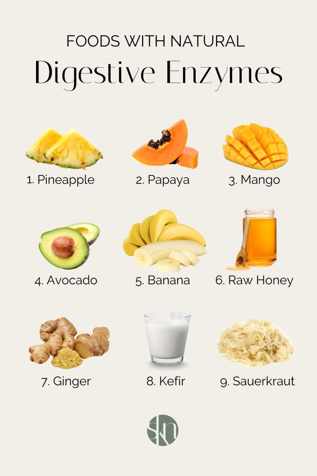 9 Foods with Natural Digestive Enzymes - Stephanie Kay Nutrition