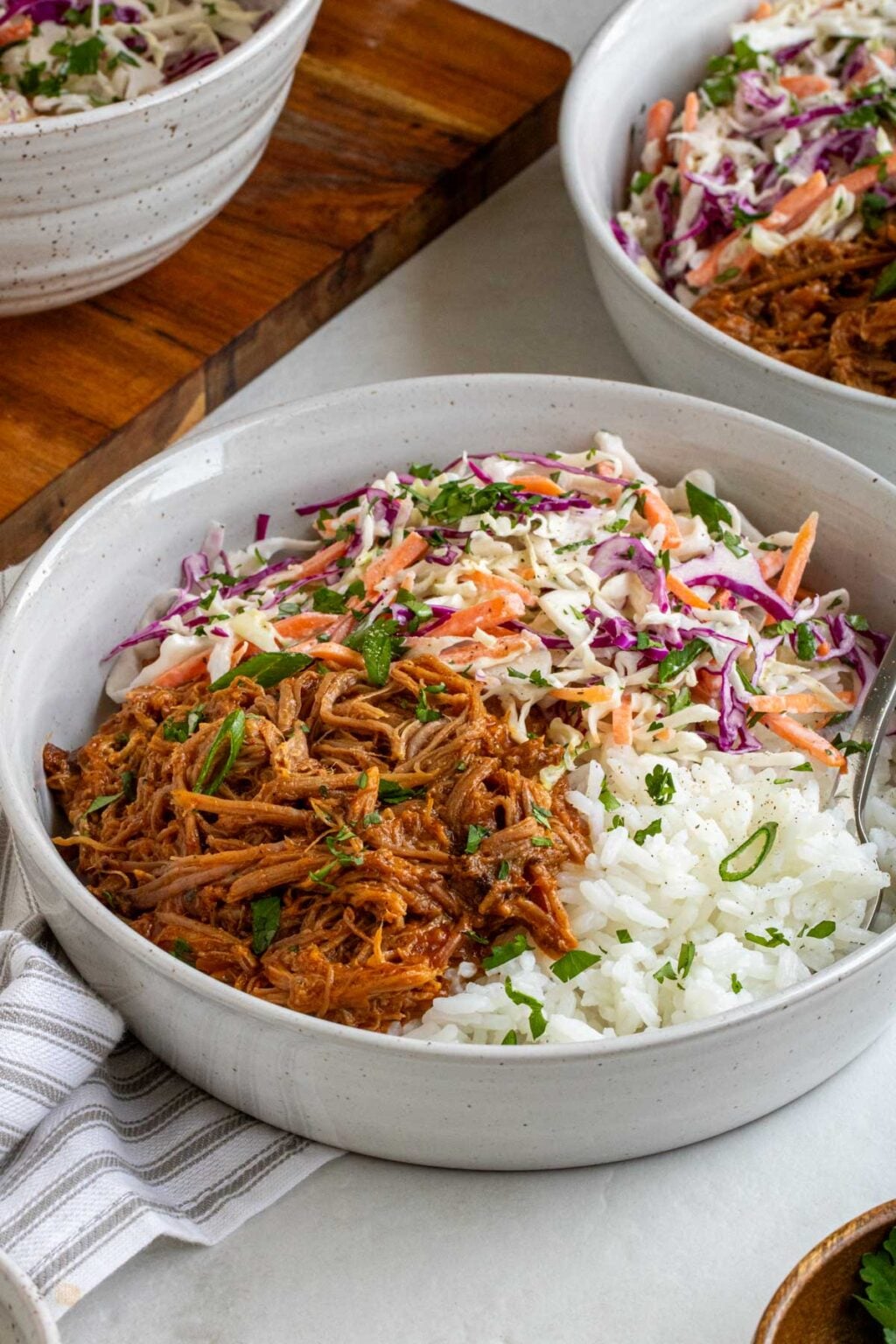 Slow-Cooker BBQ Pulled Pork Bowls - Stephanie Kay Nutrition