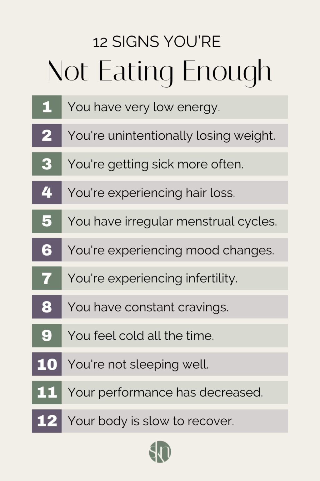 12 Signs You're Not Eating Enough - Stephanie Kay Nutrition