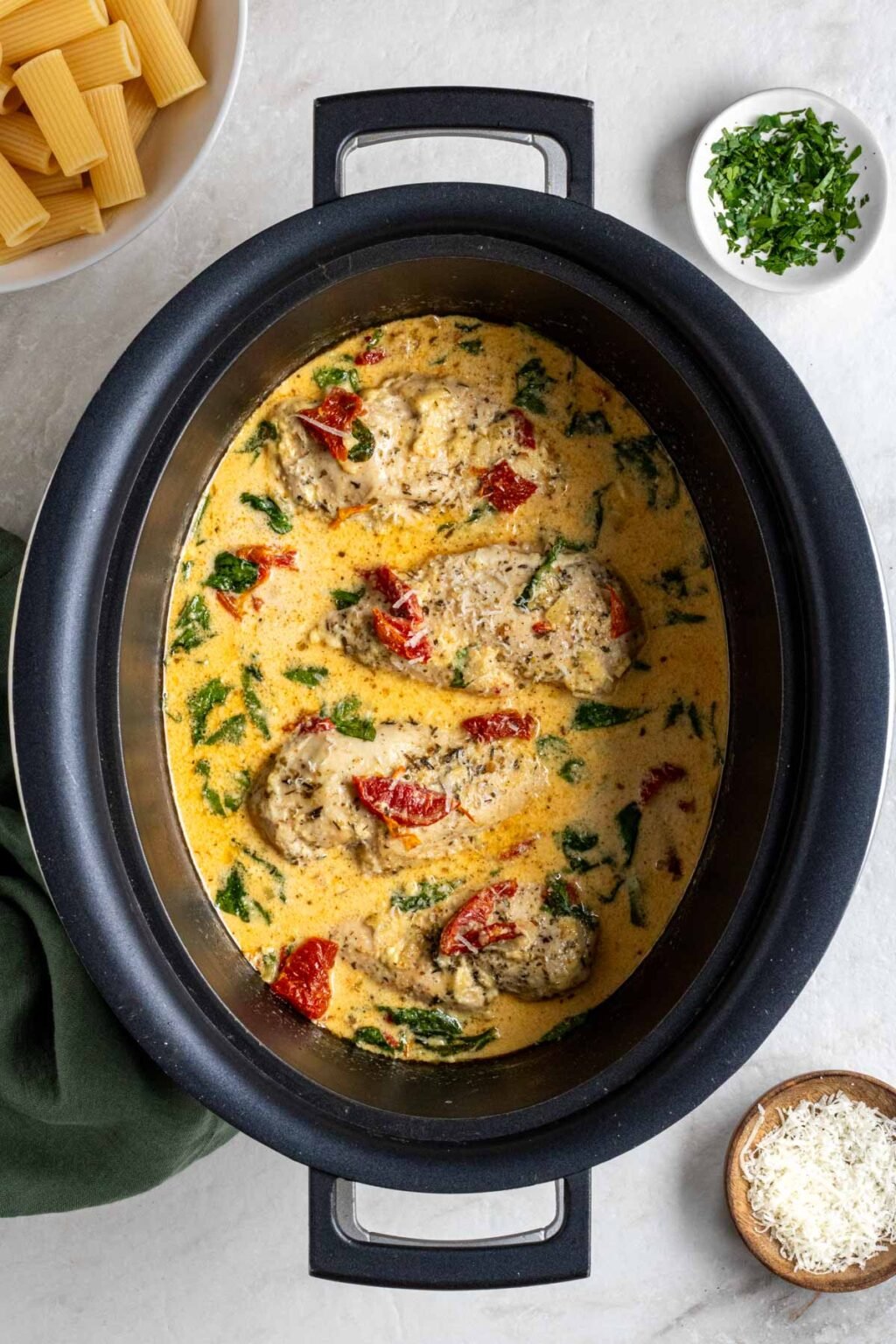 Slow Cooker Tuscan Chicken - Stephanie Kay Nutrition